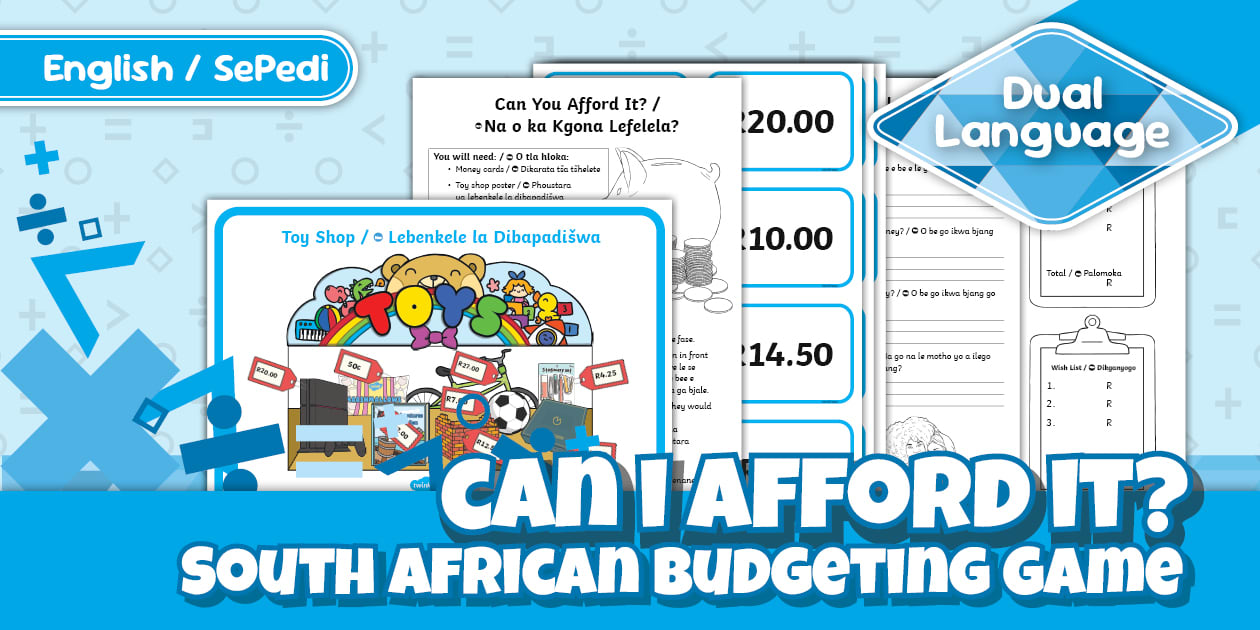 Grade 4 Can I afford it? South African Budgeting Game - Activity Sheet
