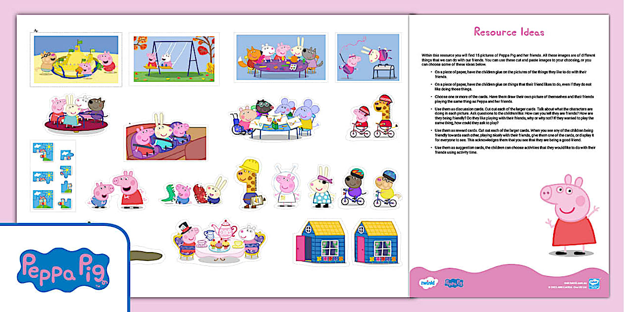 FREE! - Peppa Pig Friendship Cut and Paste (teacher made)