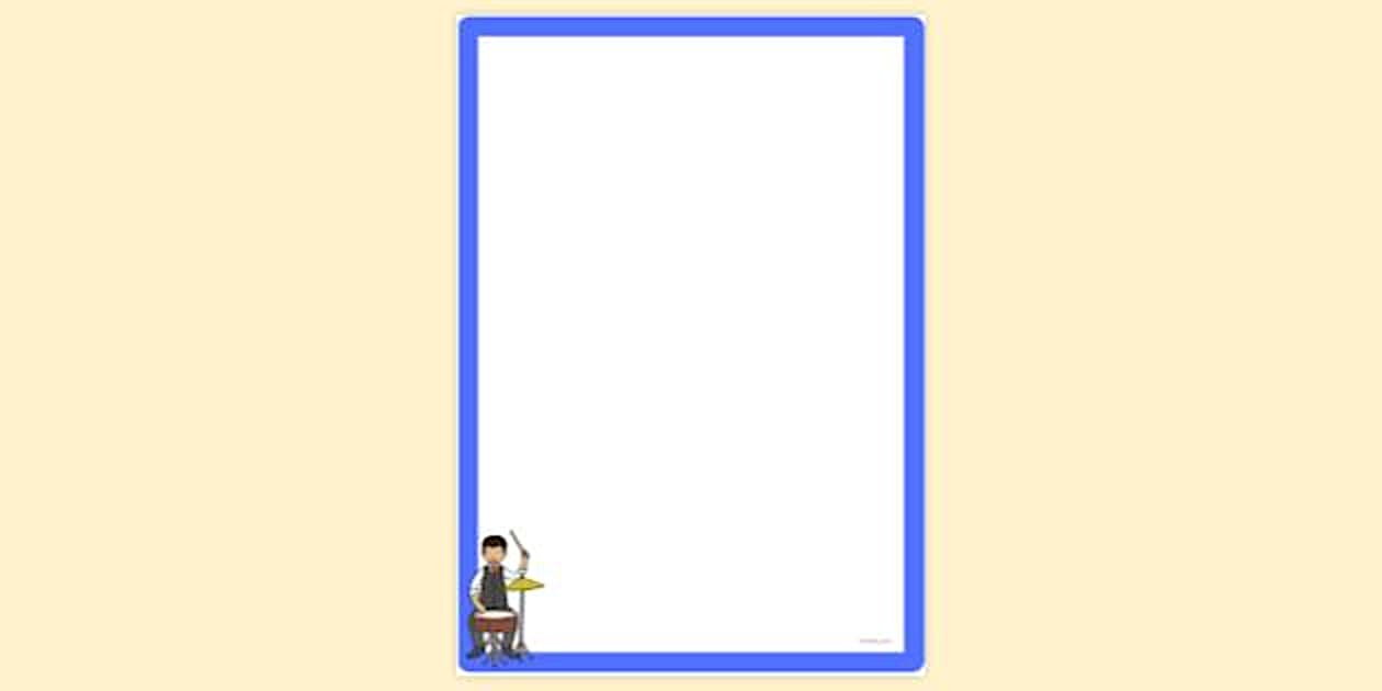 Simple Blank Drummer Page Border | Page Borders | Twinkl