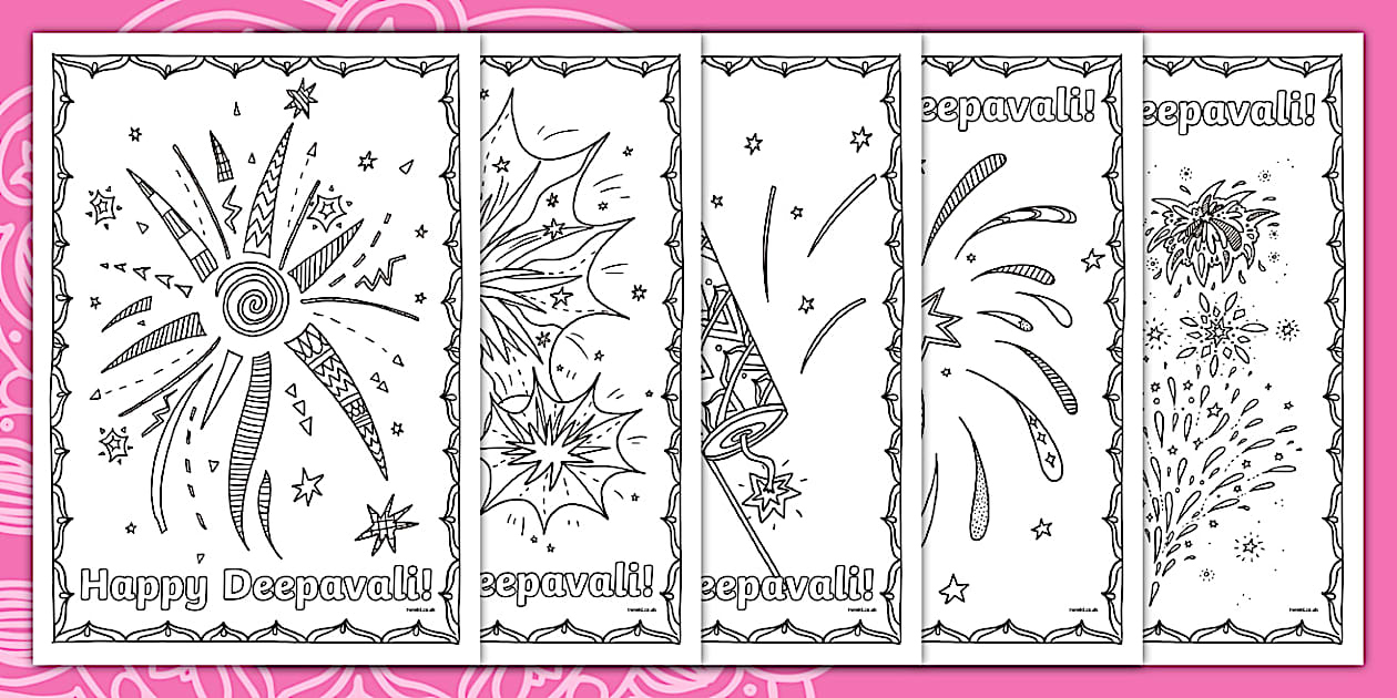 Deepavali Fireworks Mindfulness Colouring Pages - Twinkl