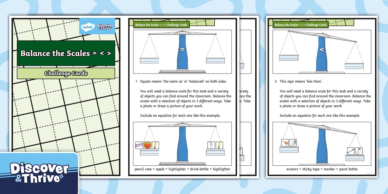 Equations and Variables in the Park Balance Challenge