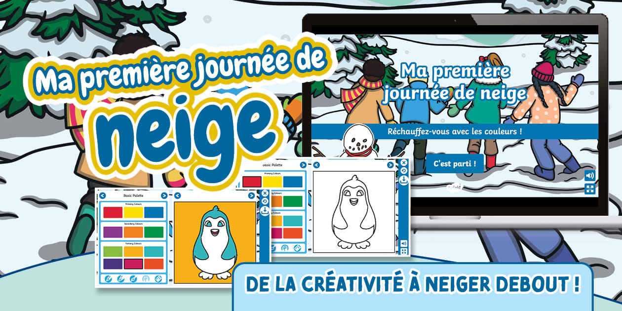 Jeu coloriage interactif : Ma première journée de neige