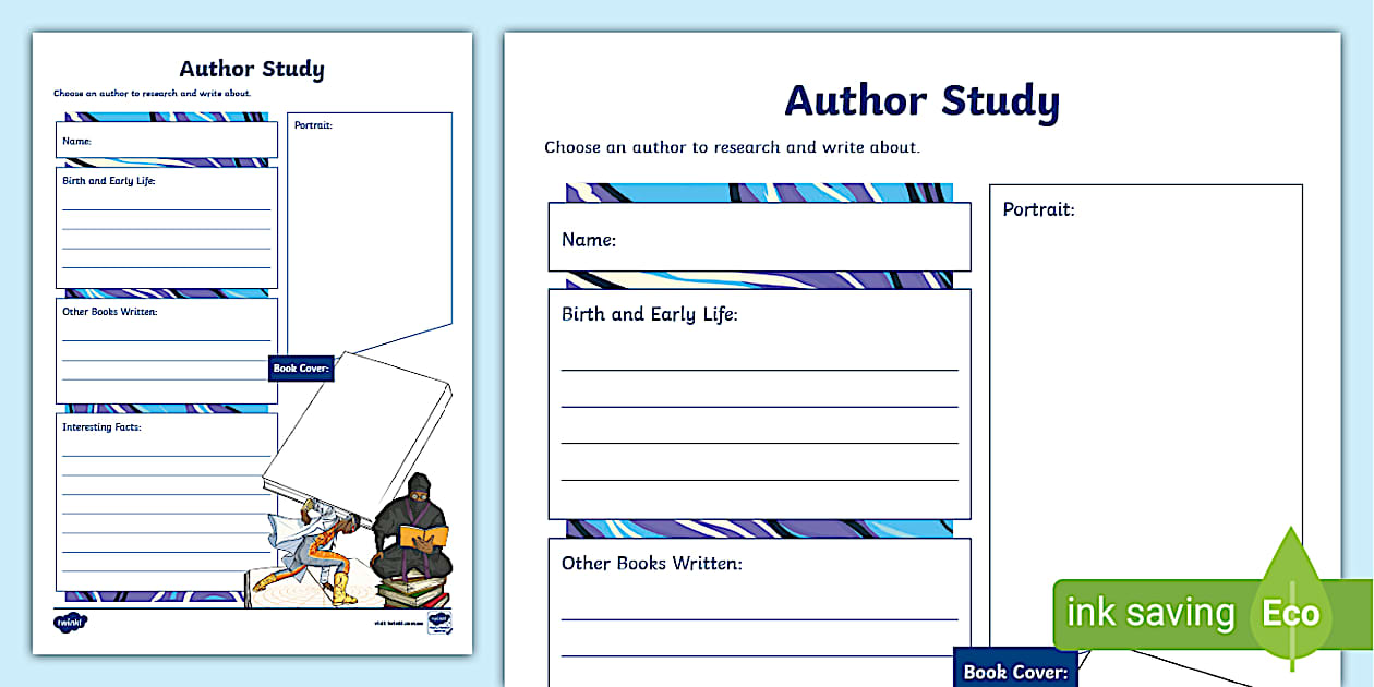 Author Study Worksheet