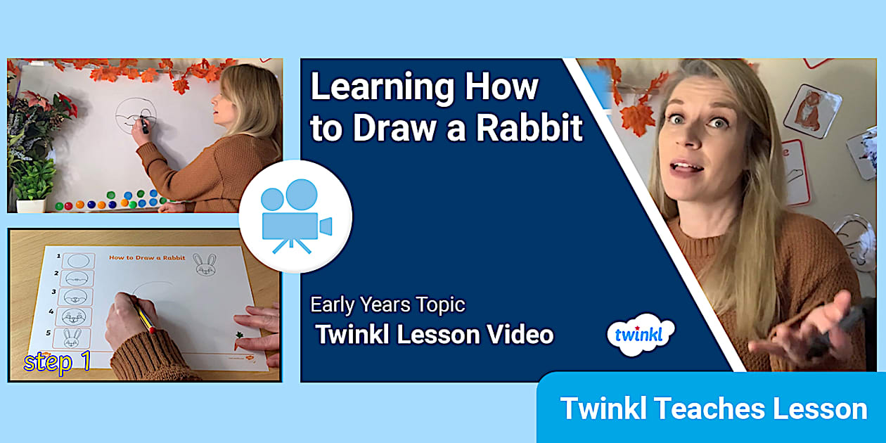 How to Draw a Rabbit Video Lesson | Kindergarten Craft