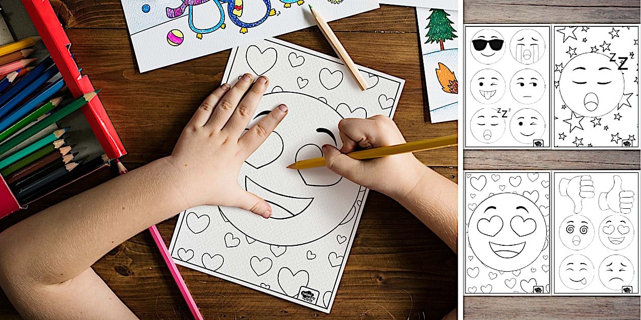 😊 Emoji Colouring Sheets | Twinkl Party (teacher made)