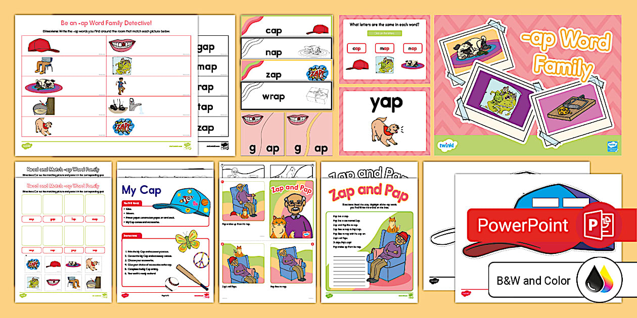 -ap Word Family Resource Pack (teacher made) - Twinkl
