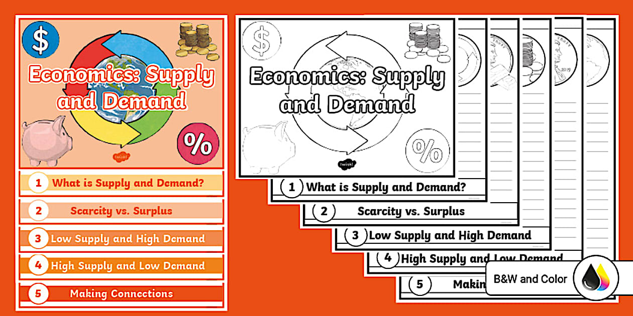 Economics: Supply and Demand Flipbook for 6th-8th Grade