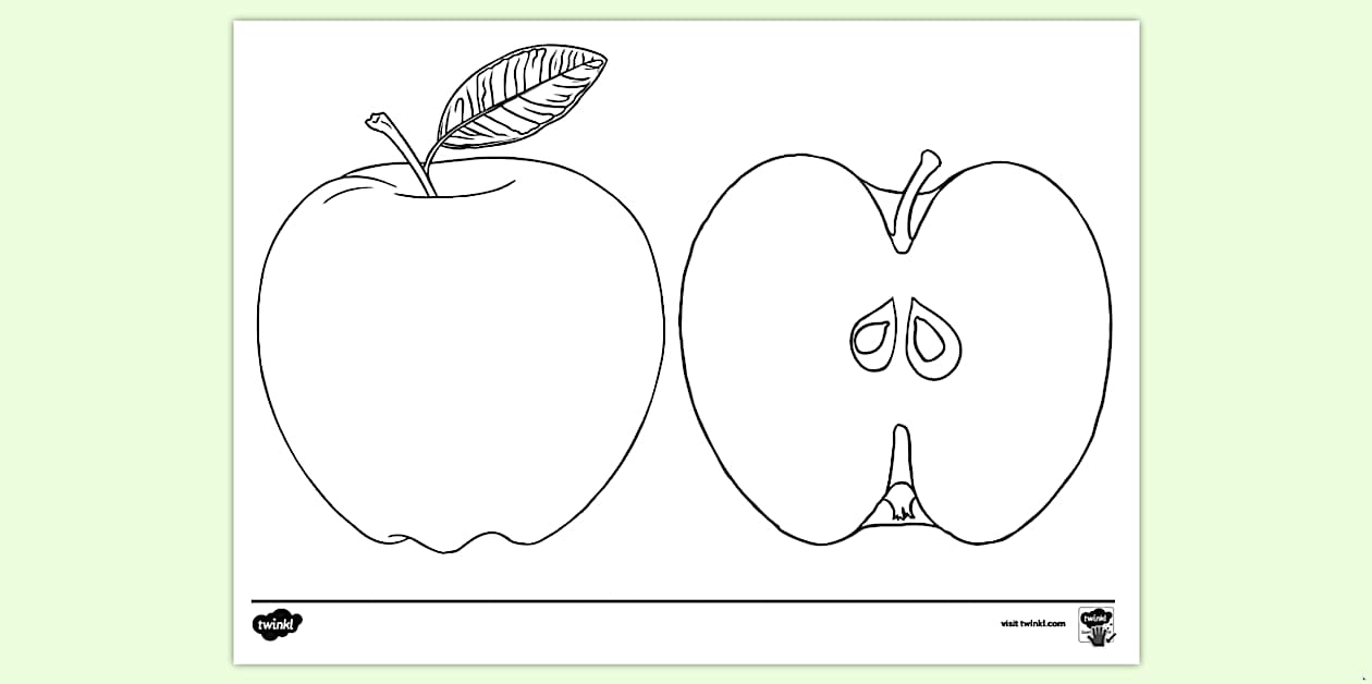 Printable Apple Colouring Page | Colouring Sheets - Twinkl