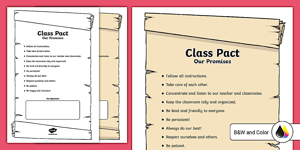 Our Class Pact Large Poster (teacher made) - Twinkl
