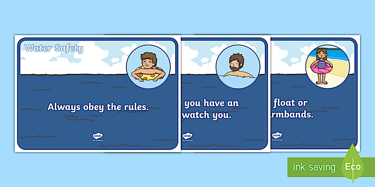 👉 Water safety for kids | Colour posters | Easy to print