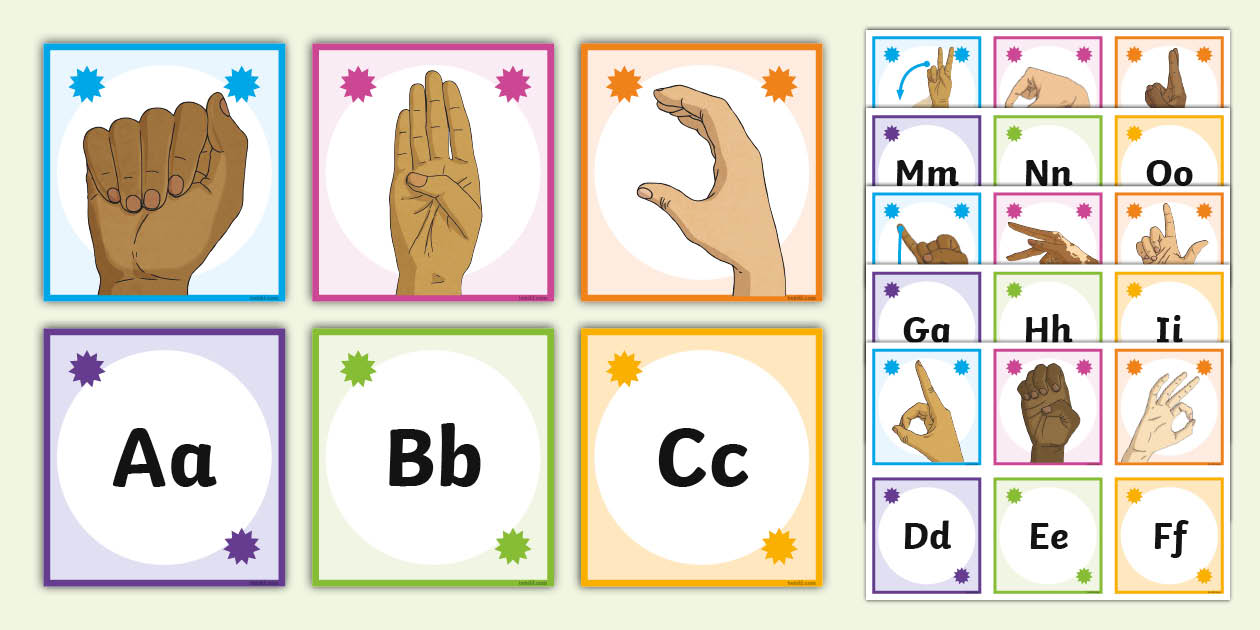 South African Sign Language Alphabet Snap Cards - Twinkl