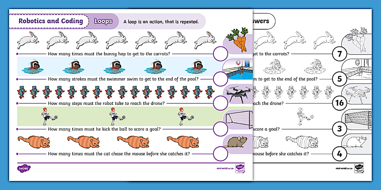 Robotics and Coding - Loops (Hecho por educadores) - Twinkl Robotics and Coding - Loops (Hecho por educadores) - Twinkl