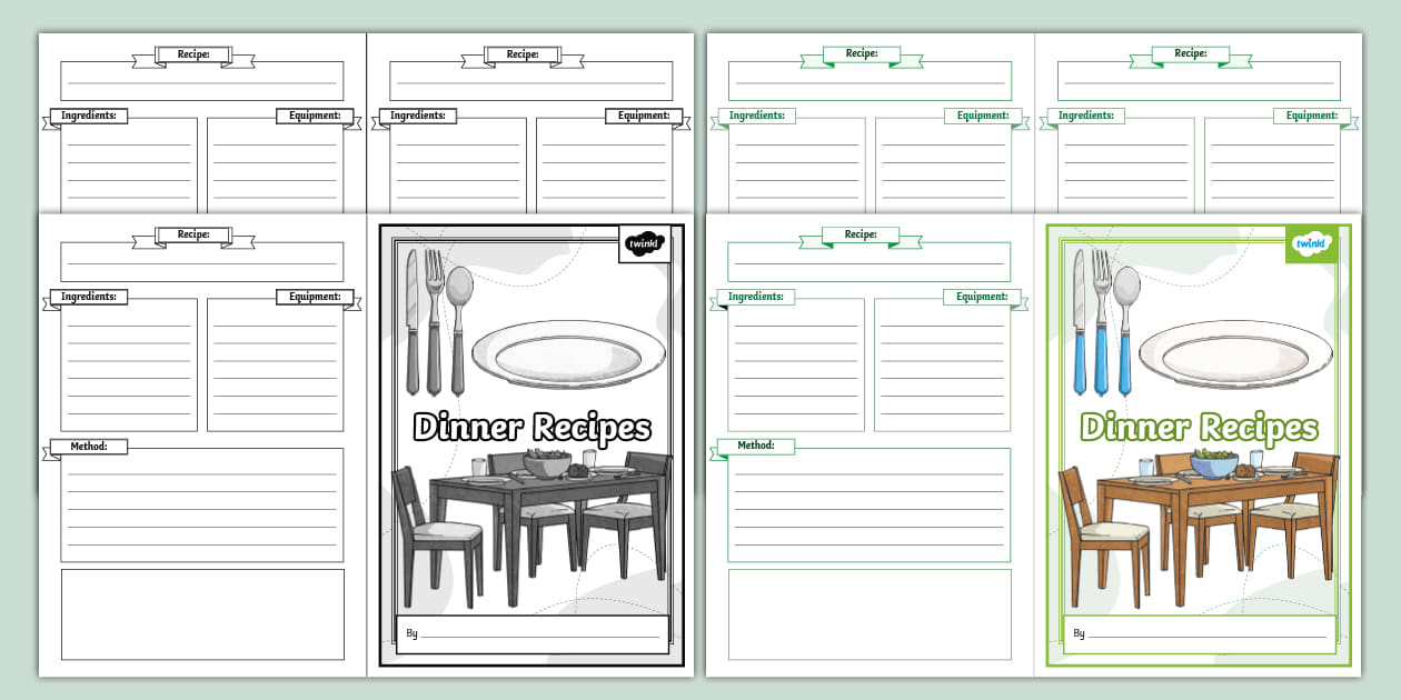 Dinner Recipe Book - Twinkl Designing Meals (teacher made)