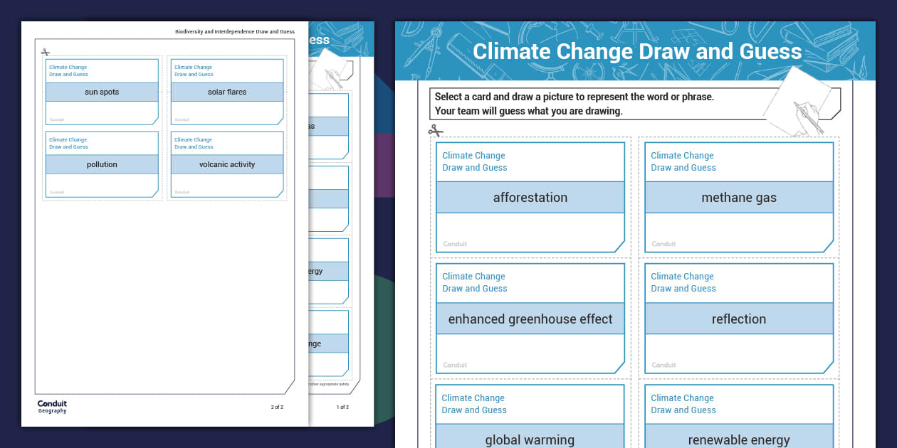 Climate Change Draw and Guess (teacher made) - Twinkl