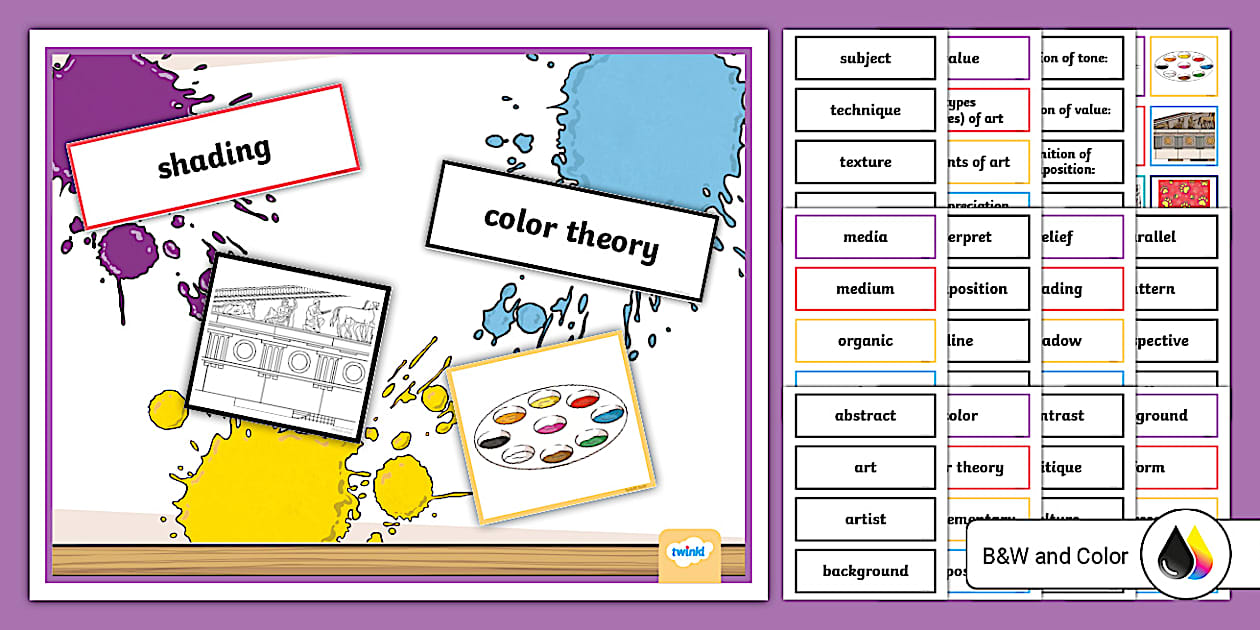 Tier 3 Vocabulary Anchor Chart: Art for 3rd-5th Grade