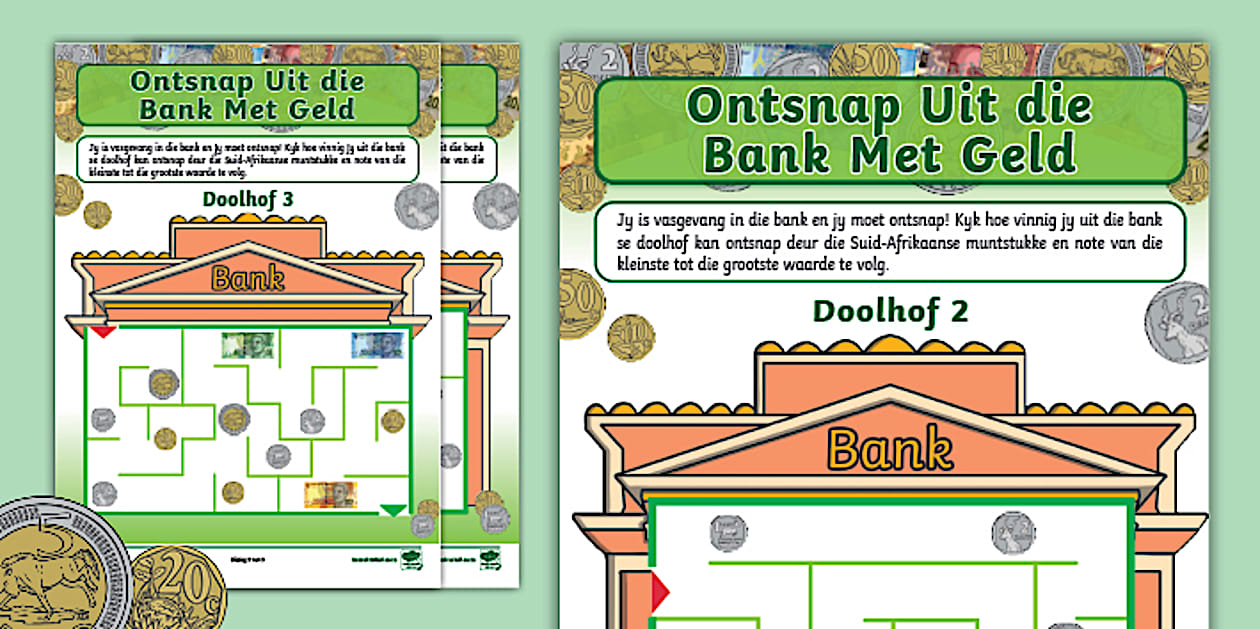 Ontsnap met Geld Aktiwiteitsblad (Teacher-Made) - Twinkl