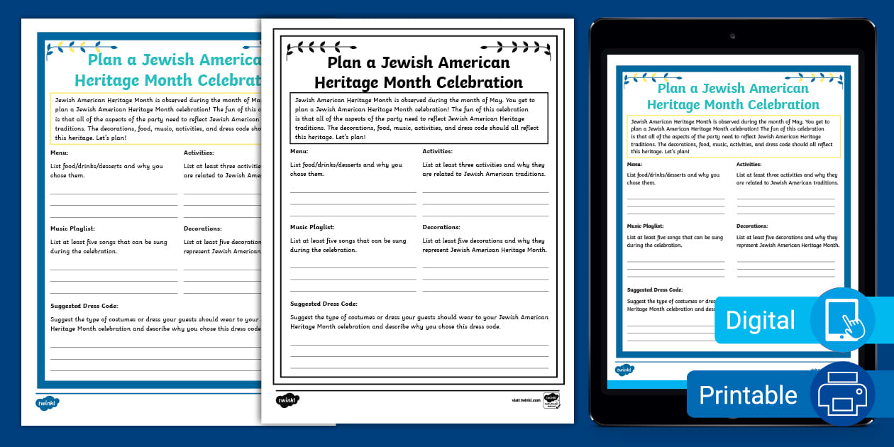 Plan a Jewish American Heritage Month Celebration Activity