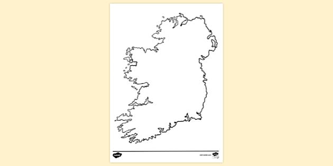 Blank Map of Ireland Colouring | Colouring Sheet - Twinkl