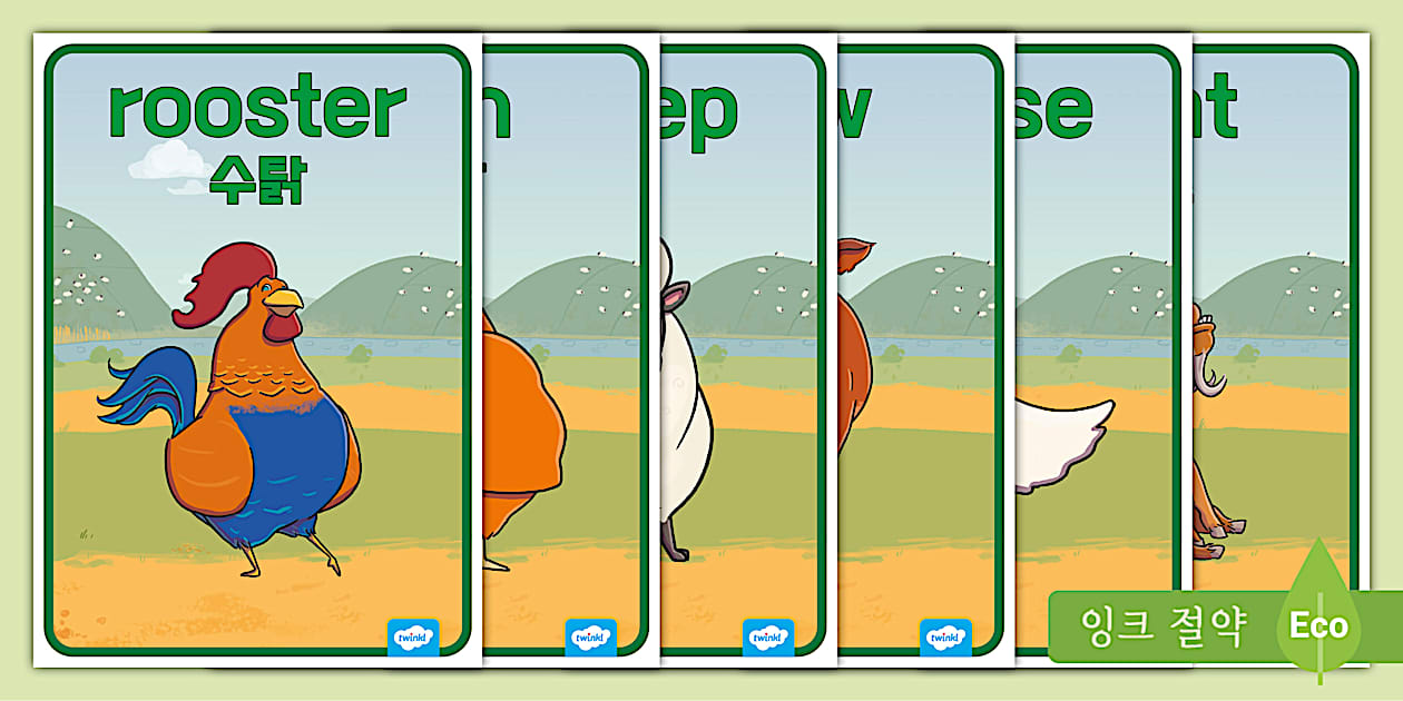 농장 동물 디스플레이 포스터 Farm Animals Display Posters