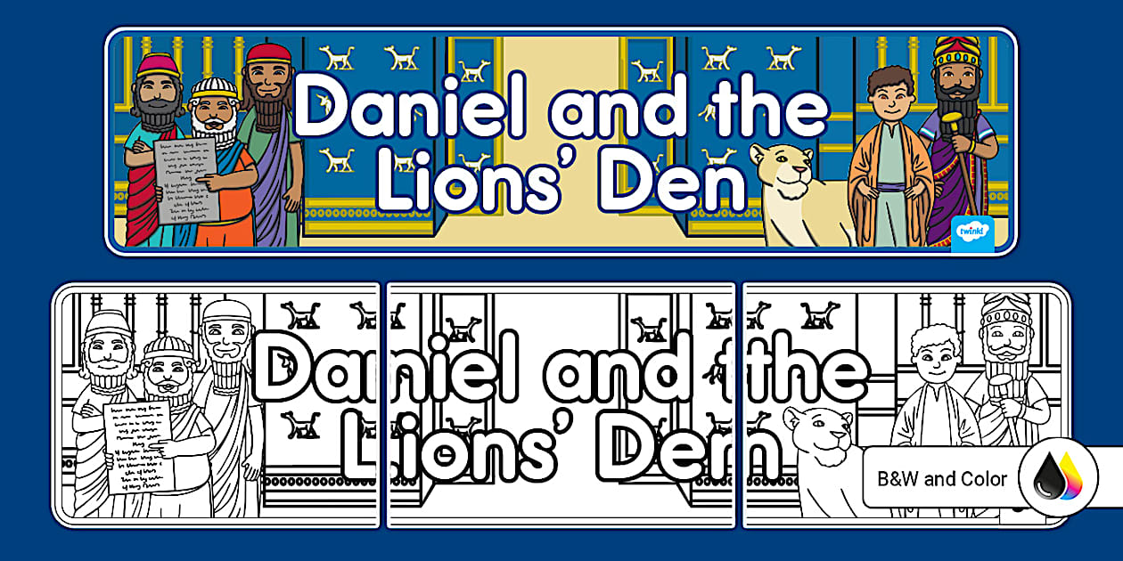 Daniel and the Lion's Den Banner (Teacher-Made) - Twinkl
