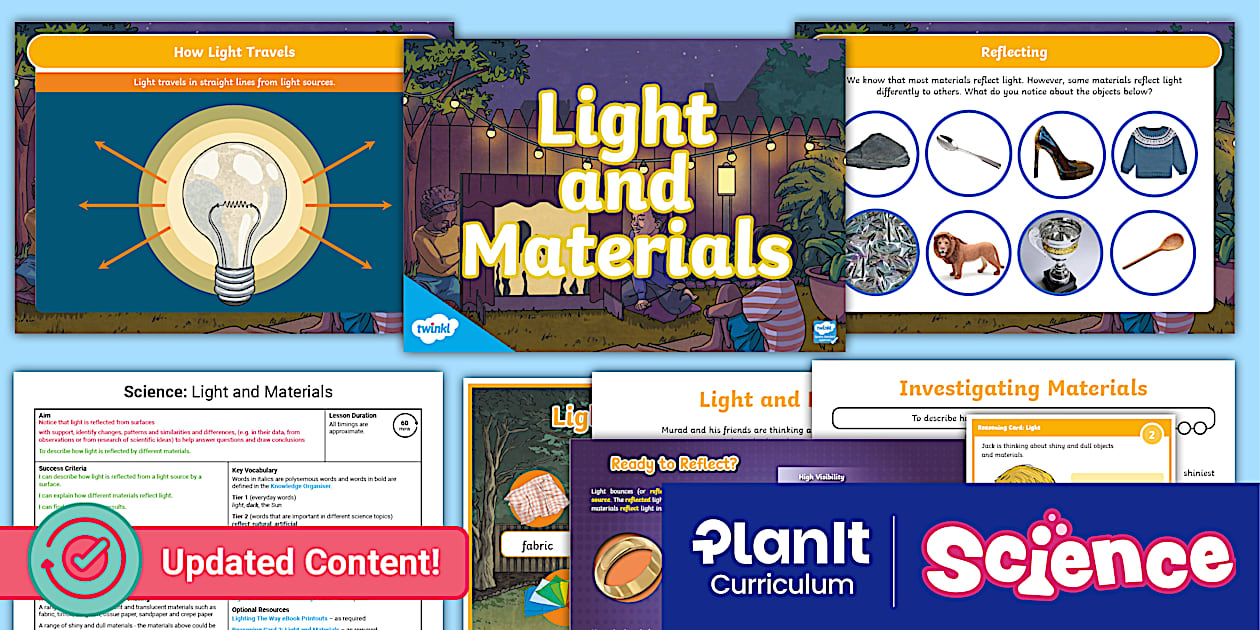 Science: Light: Light and Materials Year 3 Lesson 2 - Twinkl