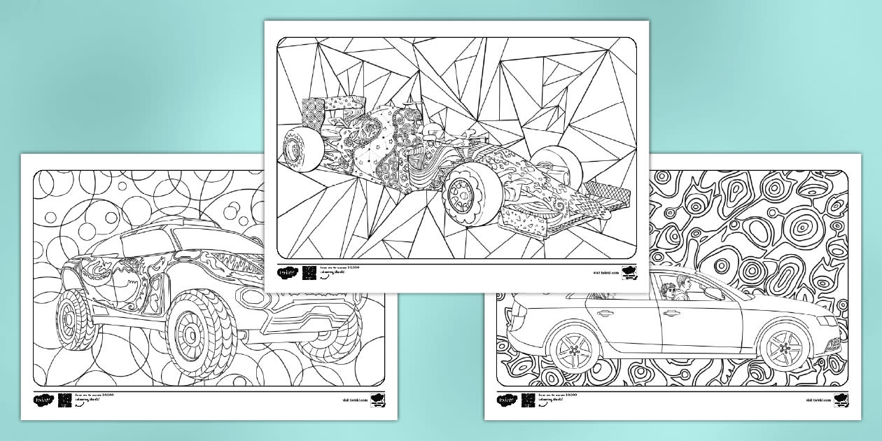 Car Mindfulness Colouring (teacher made) - Twinkl