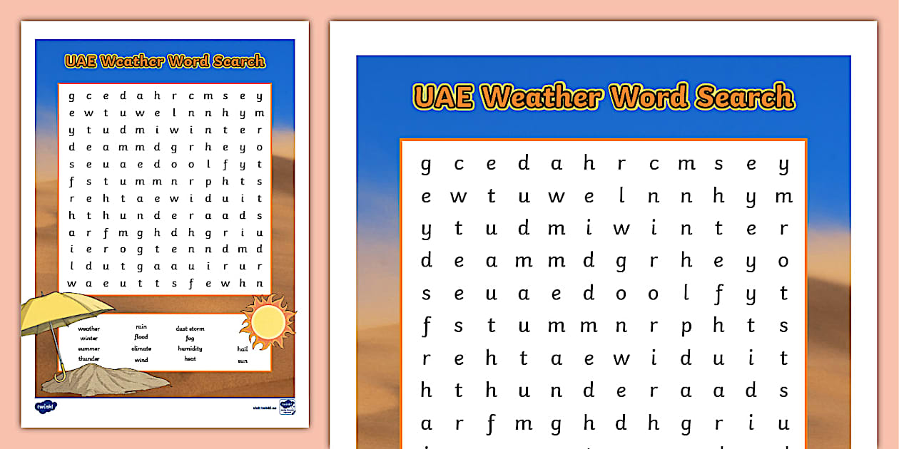 UAE Weather Word Search