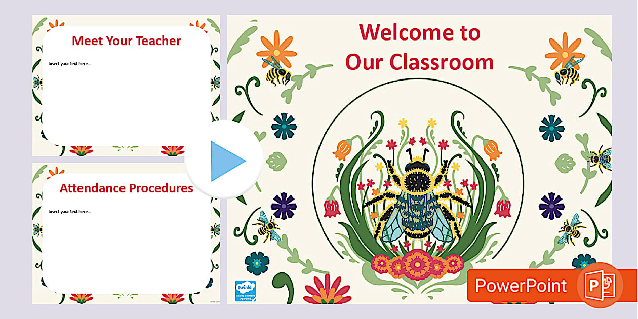 Bee-Themed Meet The Teacher Information Night Editable PowerPoint