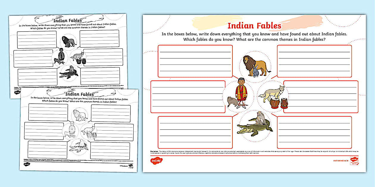 * NEW * Indian Fables Mind Map (teacher made) - Twinkl