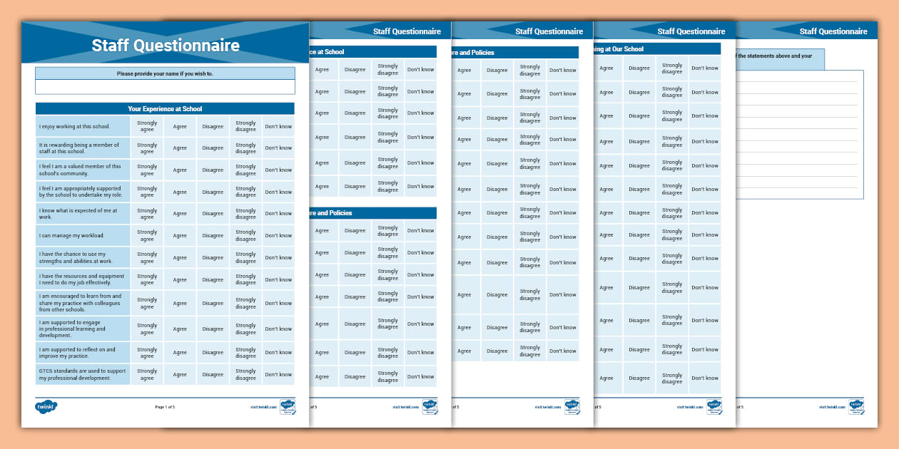 Staff Questionnaire (teacher made) - Twinkl