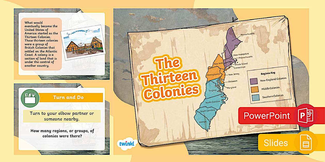 Fifth Grade The Thirteen Colonies PowerPoint & Google Slides