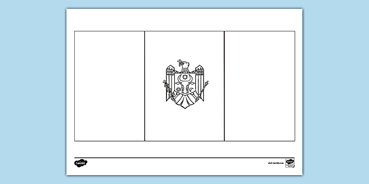 Moldova Flag Colouring | Colouring Pages (Teacher-Made)