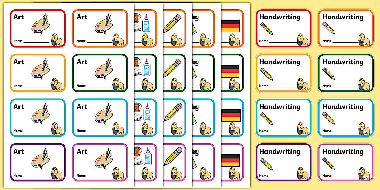 Lion Themed Editable Book Labels