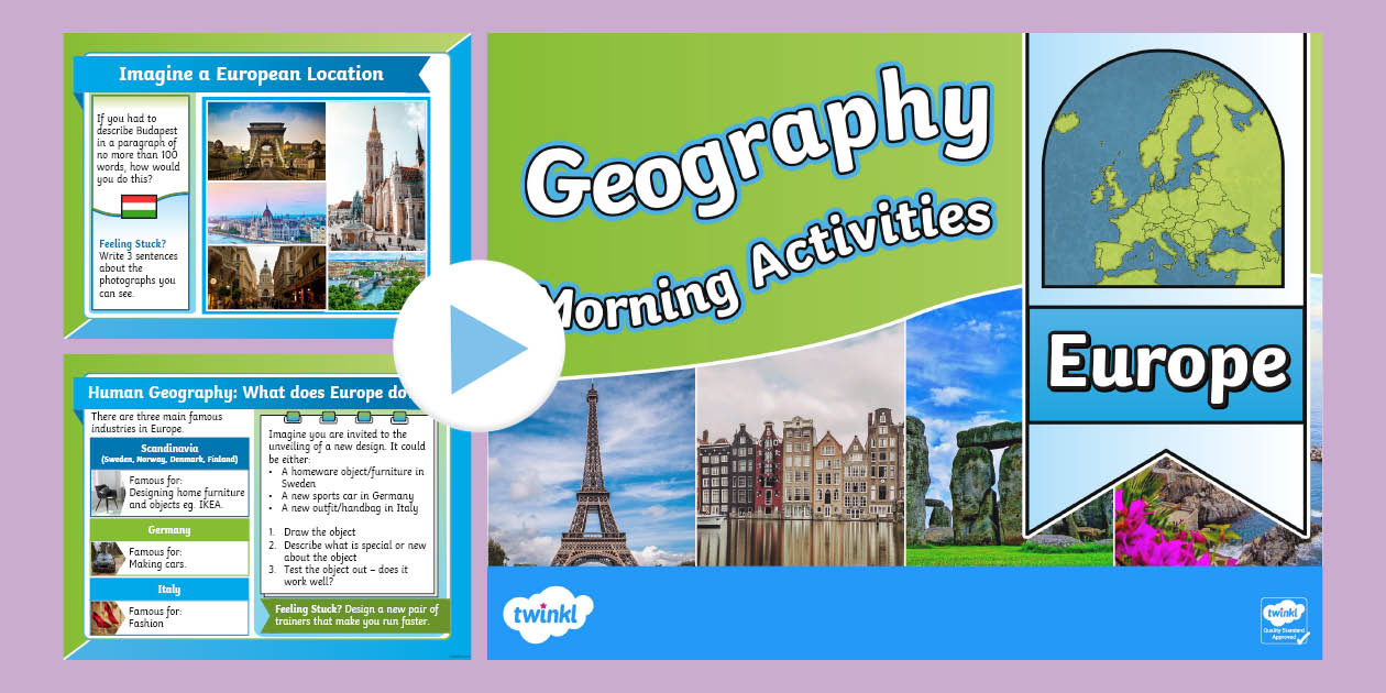 Europe Geography Morning Activities PowerPoint