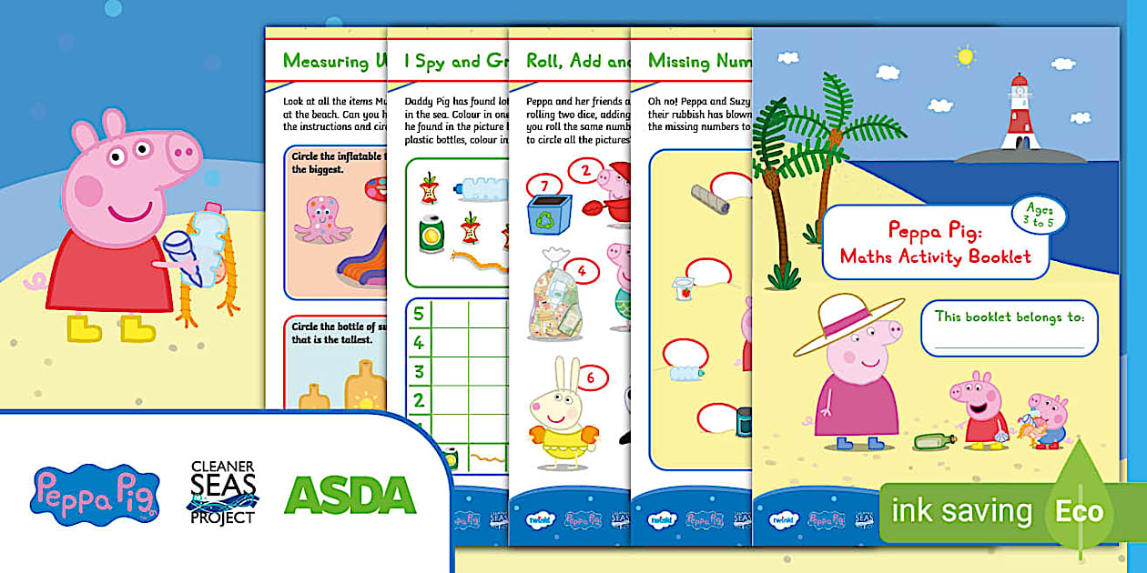 FREE! - Peppa Pig Maths Activity | Cleaner Seas Project | Twinkl