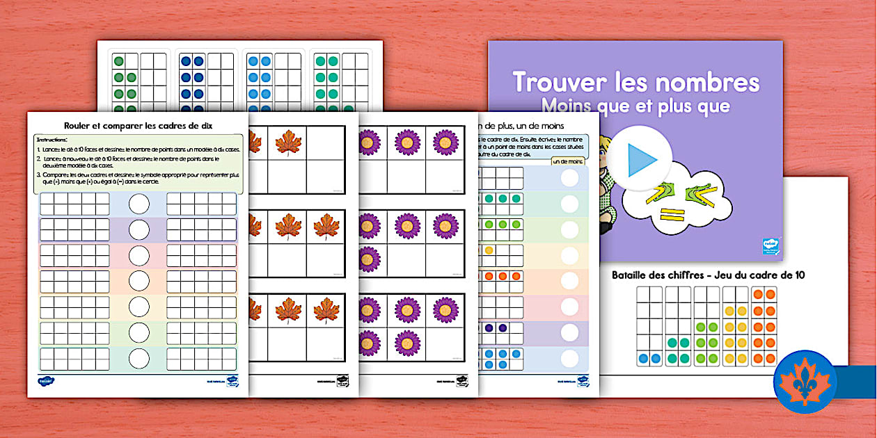 Comparing Numbers: More/Less Than Activity Pack C French