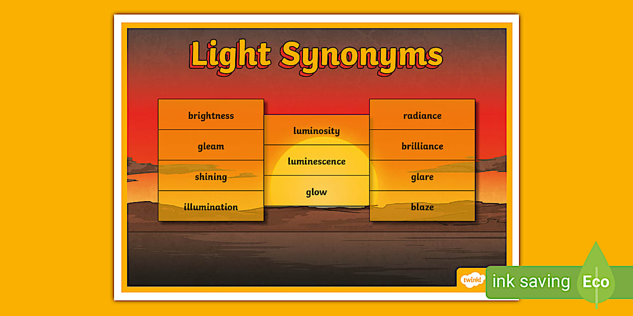 Light Synonyms Word Mat (teacher made) - Twinkl