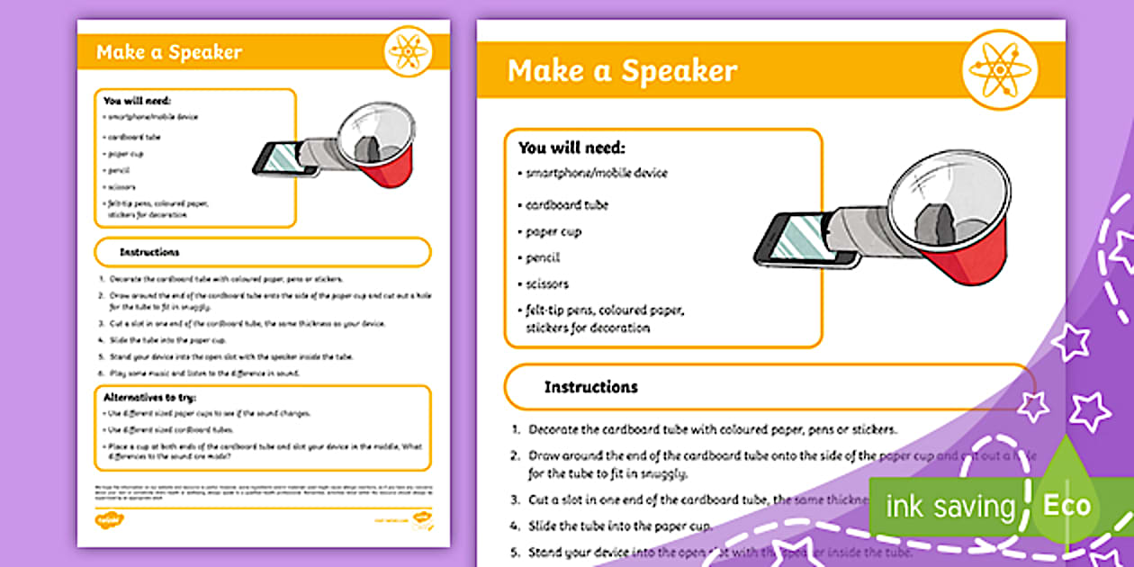 Make a Speaker Instructions - Twinkl
