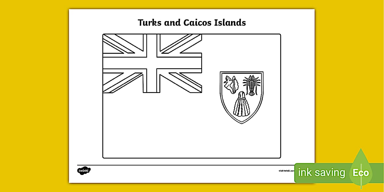 Turks and Caicos Islands Flag Colouring Sheet (Teacher-Made)