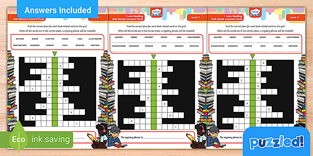 I Love Reading Acrostic Word Puzzle - Twinkl - Kids Puzzles