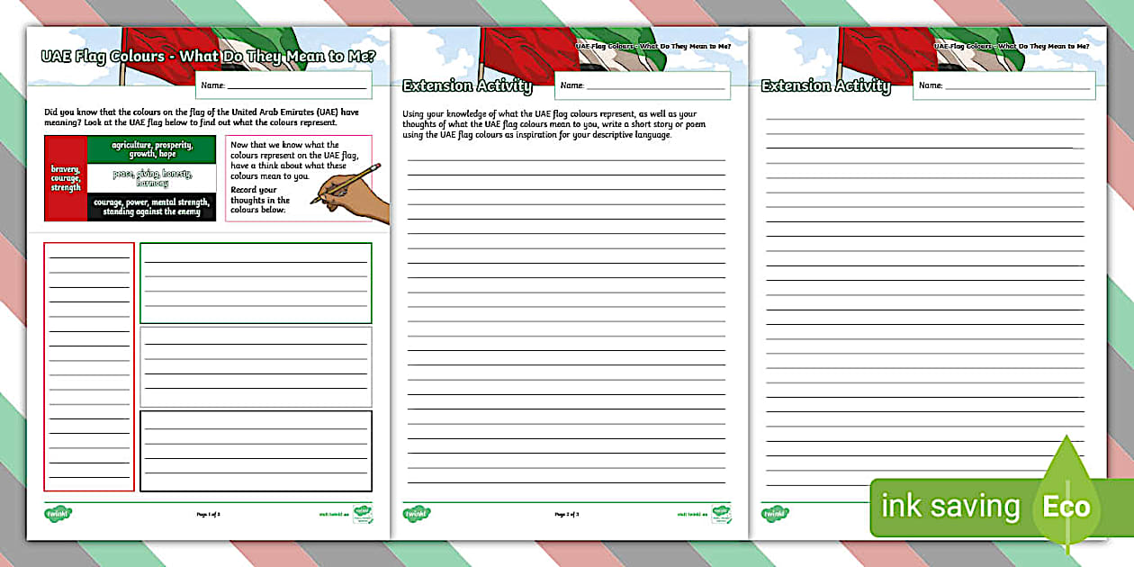 UAE Flag Colours - What Do They Mean to Me? - Twinkl