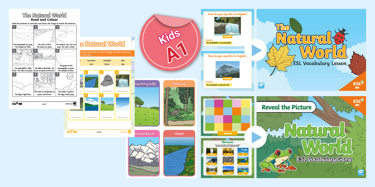 ESL The Natural World Lesson Plan {Kids} (teacher made)