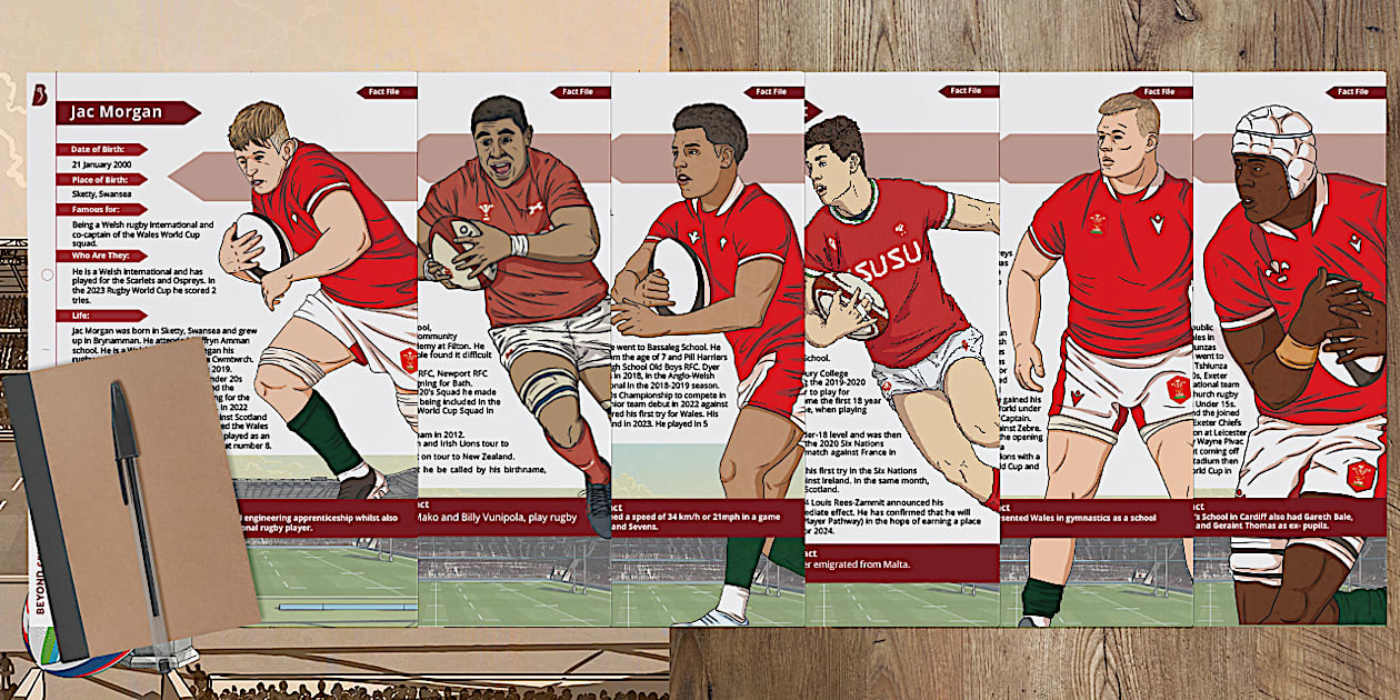 Fact Files Welsh Rugby Players Set (Teacher-Made) - Twinkl
