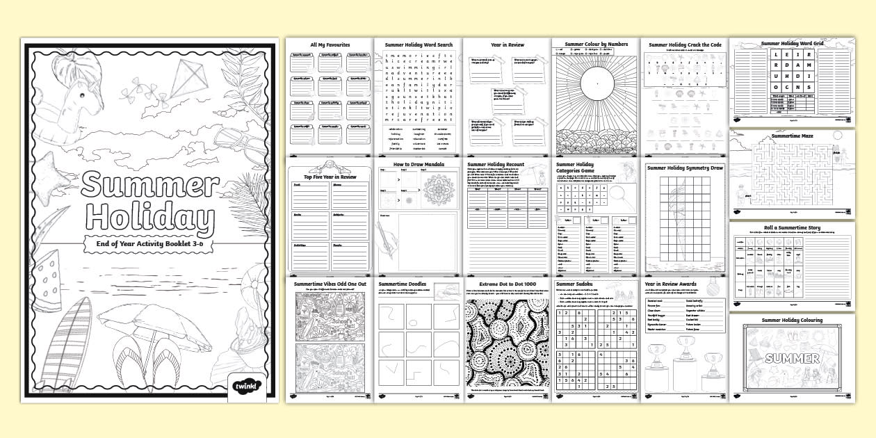 Summer Holiday End of Year Activity Booklet 3-6 - Twinkl