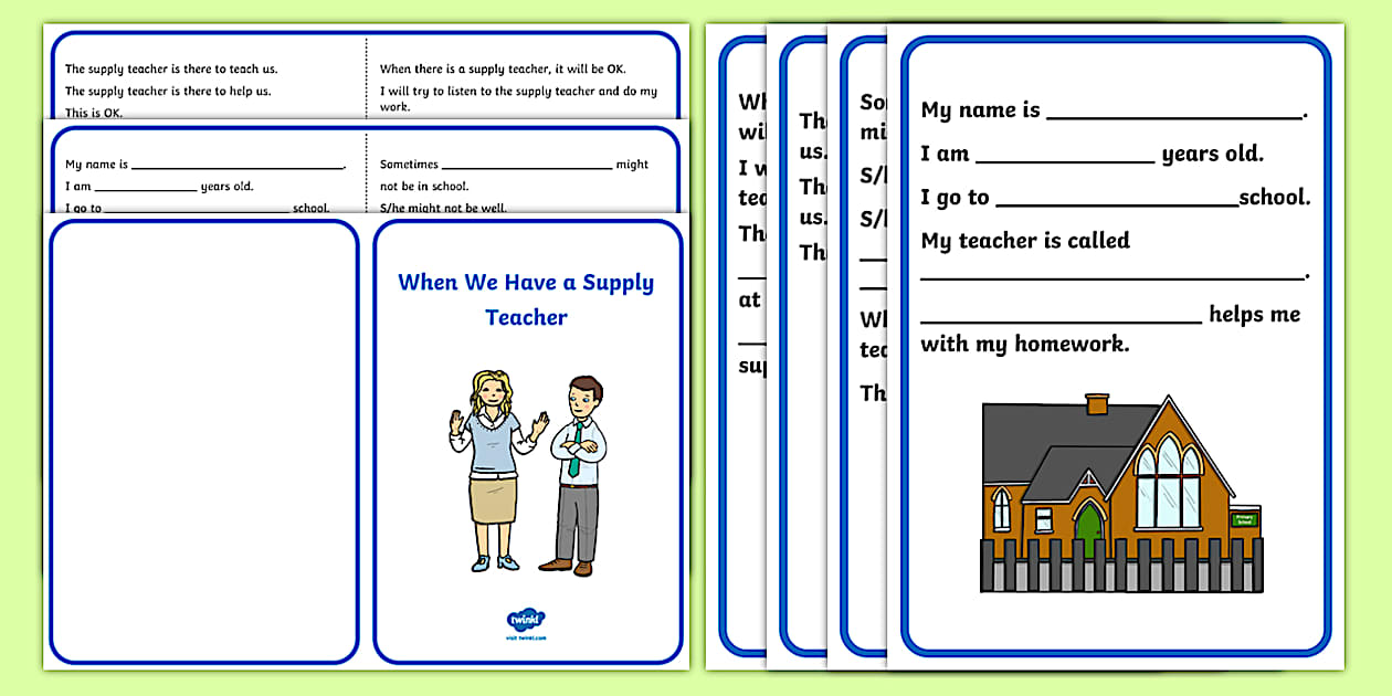 Substitute Teacher Social Story - Social Stories | Twinkl