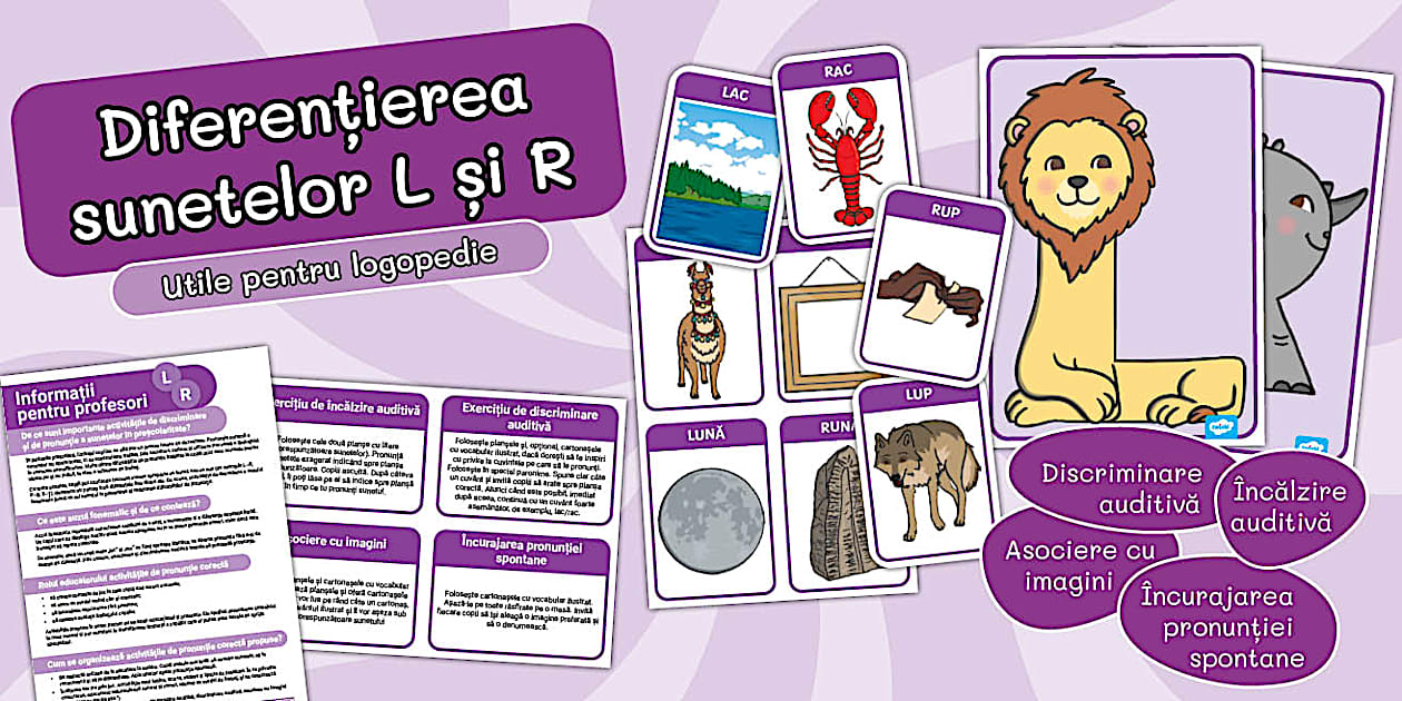 Diferențierea sunetelor L R – Activități pronunție corectă