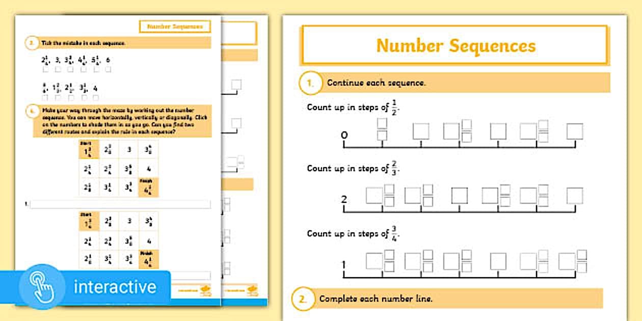 👉 White Rose Fractions Number Sequence Worksheets with Answers