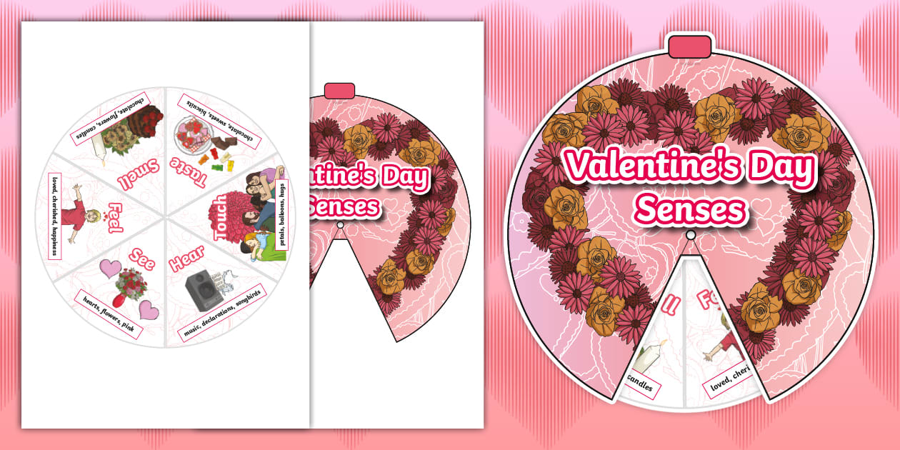 Valentine's Day Senses Spinning Wheel Twinkl - Twinkl