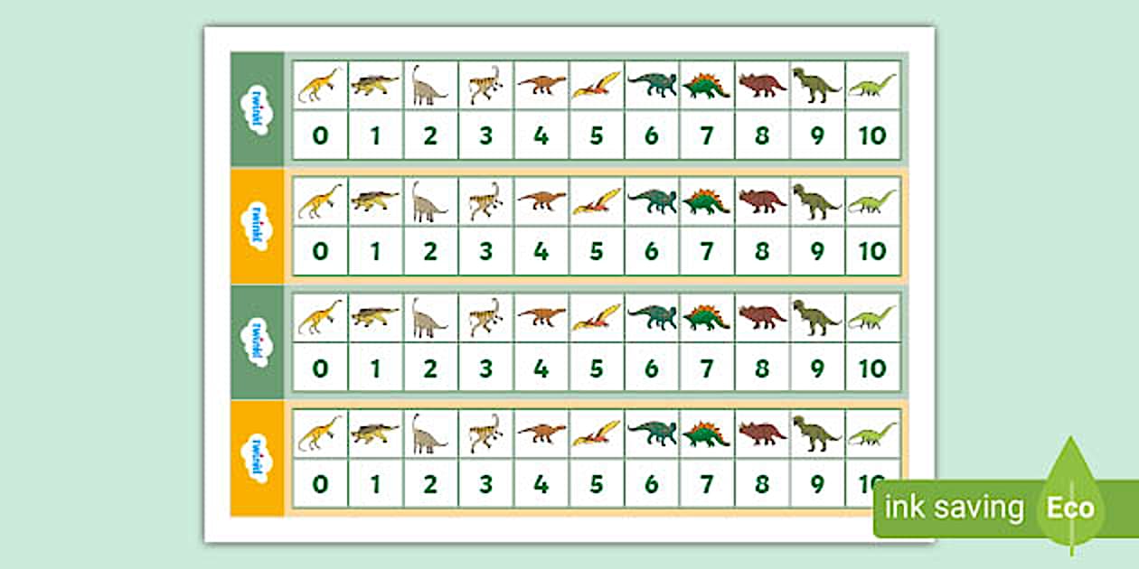 Dinosaurs Number Track (1-10) (Teacher-Made) - Twinkl