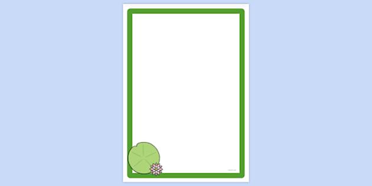 Simple Blank Lily Pad Page Border | Page Borders | Twinkl
